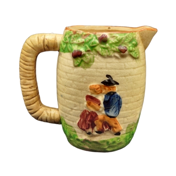 Majolica | Dining | Majolica 94os Hand Painted Small Barrel Pitcher ...